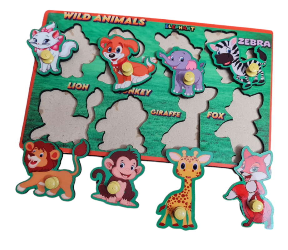 Animal Name Puzzle for Kids (8x5 Inch) - Glossy Educational Toy ...